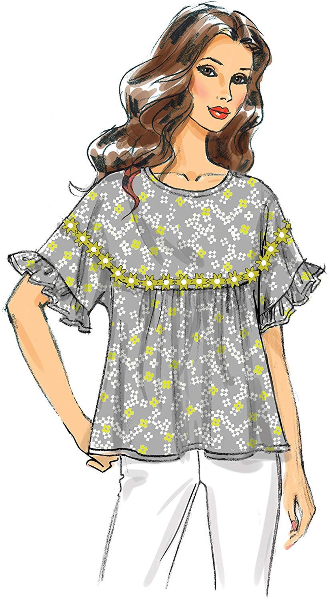 Uncut NEW Pattern BUTTERICK 6593 Misses Pullover Tops With - Etsy