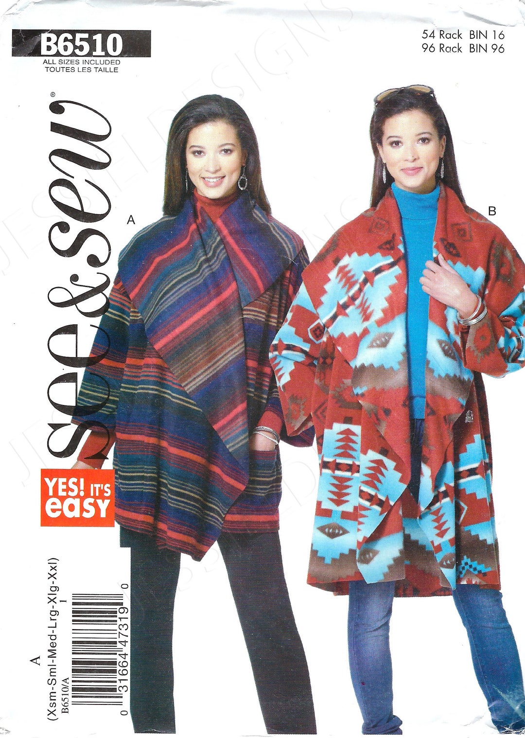 Uncut Butterick Sewing Pattern 6510 Womens Coats in Two Styles ...