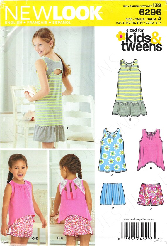 Uncut New Look Sewing Pattern 557 6296 Child's and Girls - Etsy