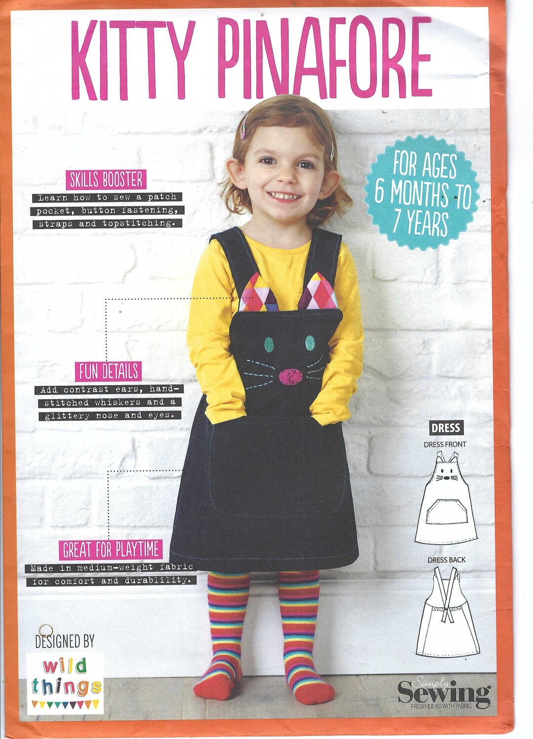 Uncut Simply Sewing Pattern Kitty Pinafore, Childs' / Girl's Dress ...
