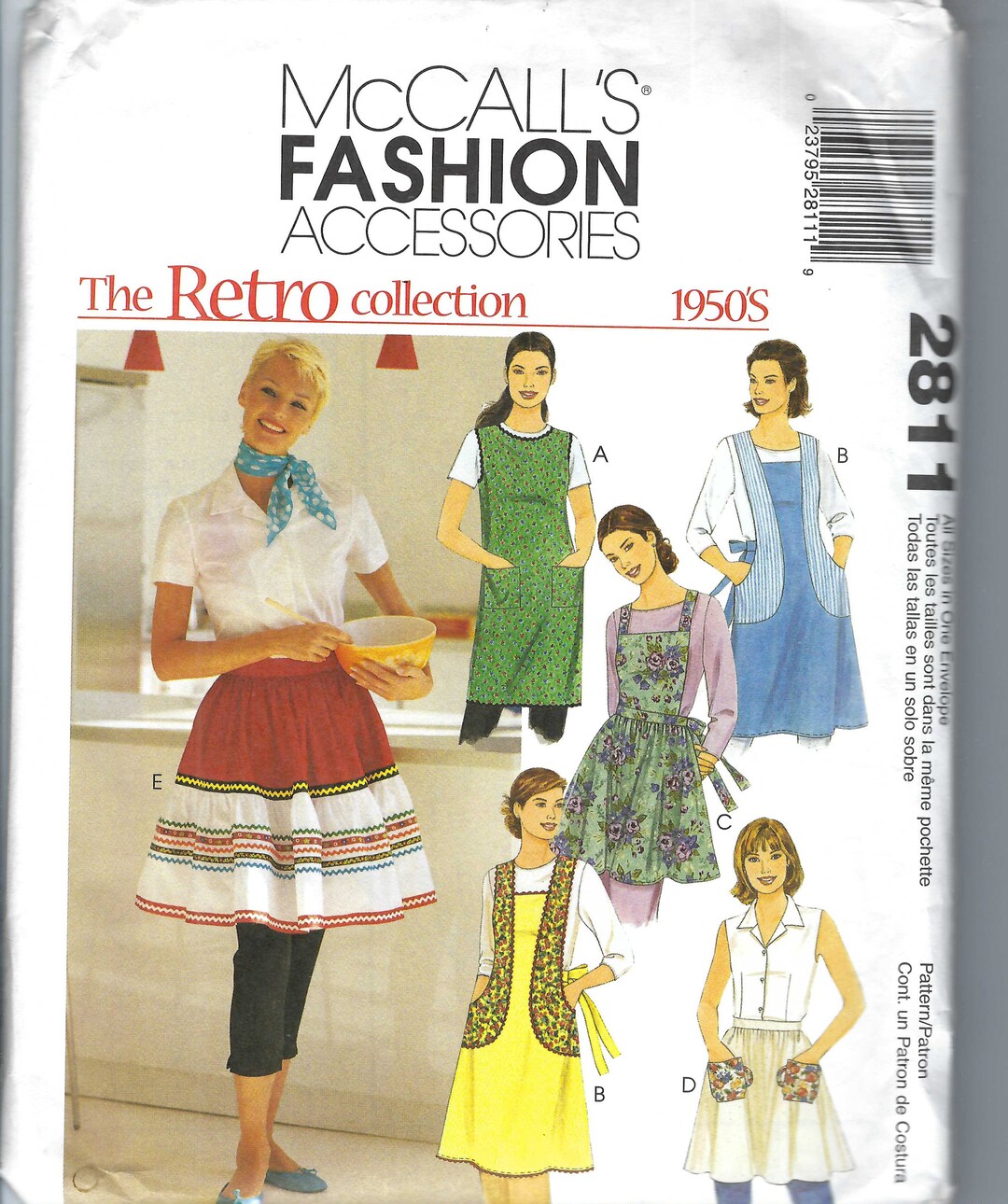 Uncut Mccalls Sewing Pattern 2811, Retro Collection Apron Pattern Factory Folded - Etsy