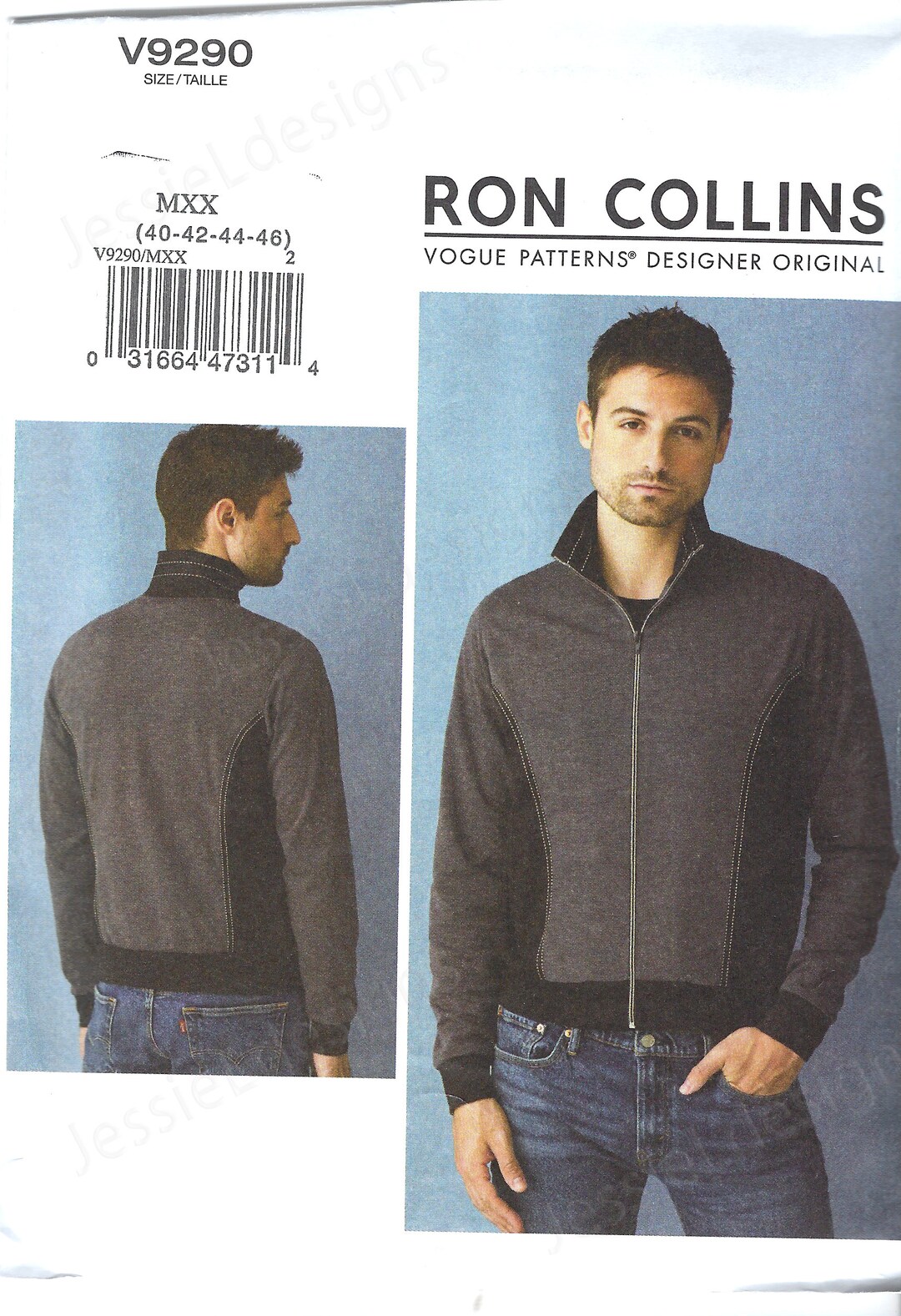 Uncut Vogue Sewing Pattern 9290 Ron Collins Easy Zip Front Designer ...