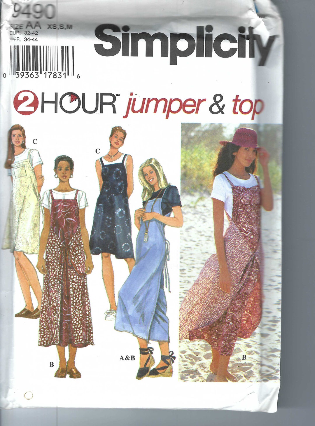 Uncut Vintage Simplicity Sewing Pattern 9490 Simplicity Misses Jumper ...