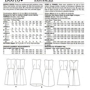 Uncut Butterick Sewing Pattern 6016 Figure Flattering Sleevess Dress ...