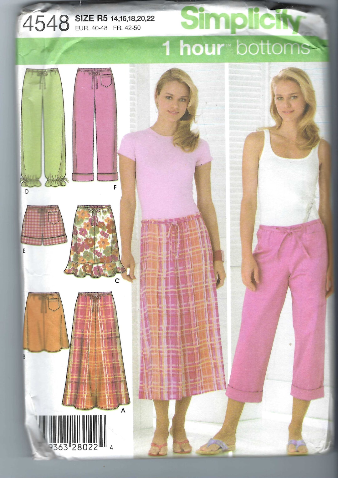 Uncut Simplicity Sewing Pattern Misses Skirt in Three Lengths, Pants in ...