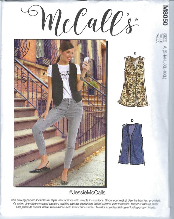 Uncut Mccalls Sewing Pattern 8050 Womens Vests Long Vest - Etsy