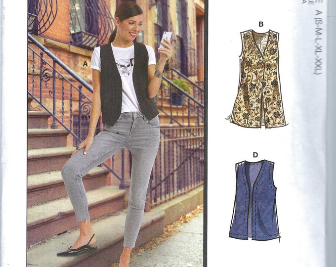 Easy Sewing Pattern for Women's Jacket and Vest, Open Front Jacket ...