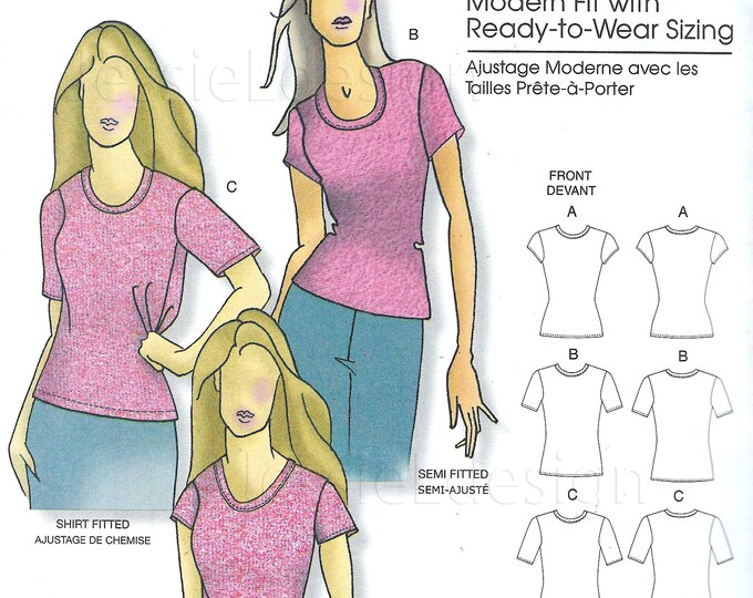 Uncut Butterick Sewing Pattern 5215 Connie Crawford Knit T Shirt Top ...
