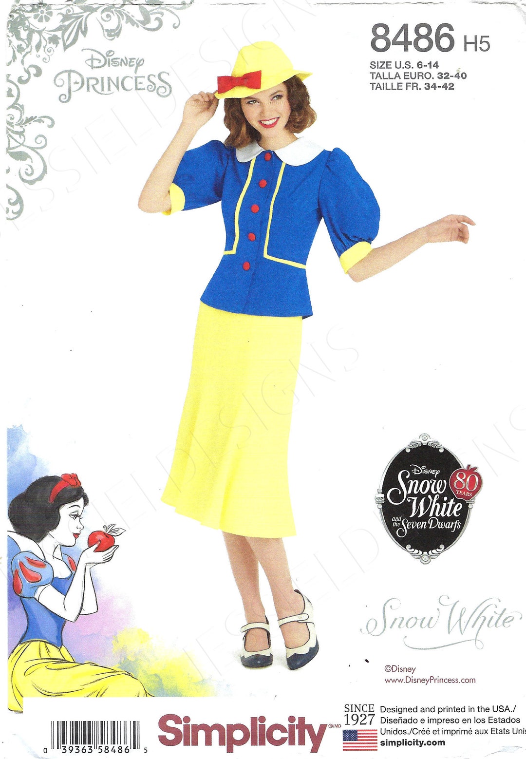 Uncut Simplicity Sewing Pattern 8486 Disney Princess Misses Two Piece ...