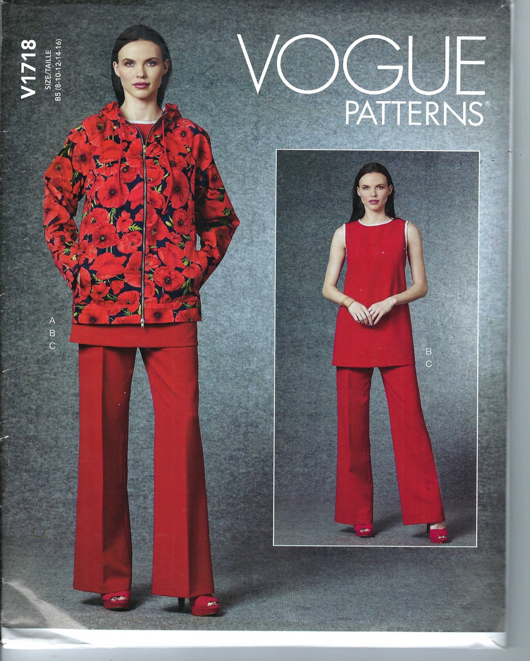 Uncut Vogue Sewing Pattern Womens Jacket, Top, and Pants, Zip Front ...