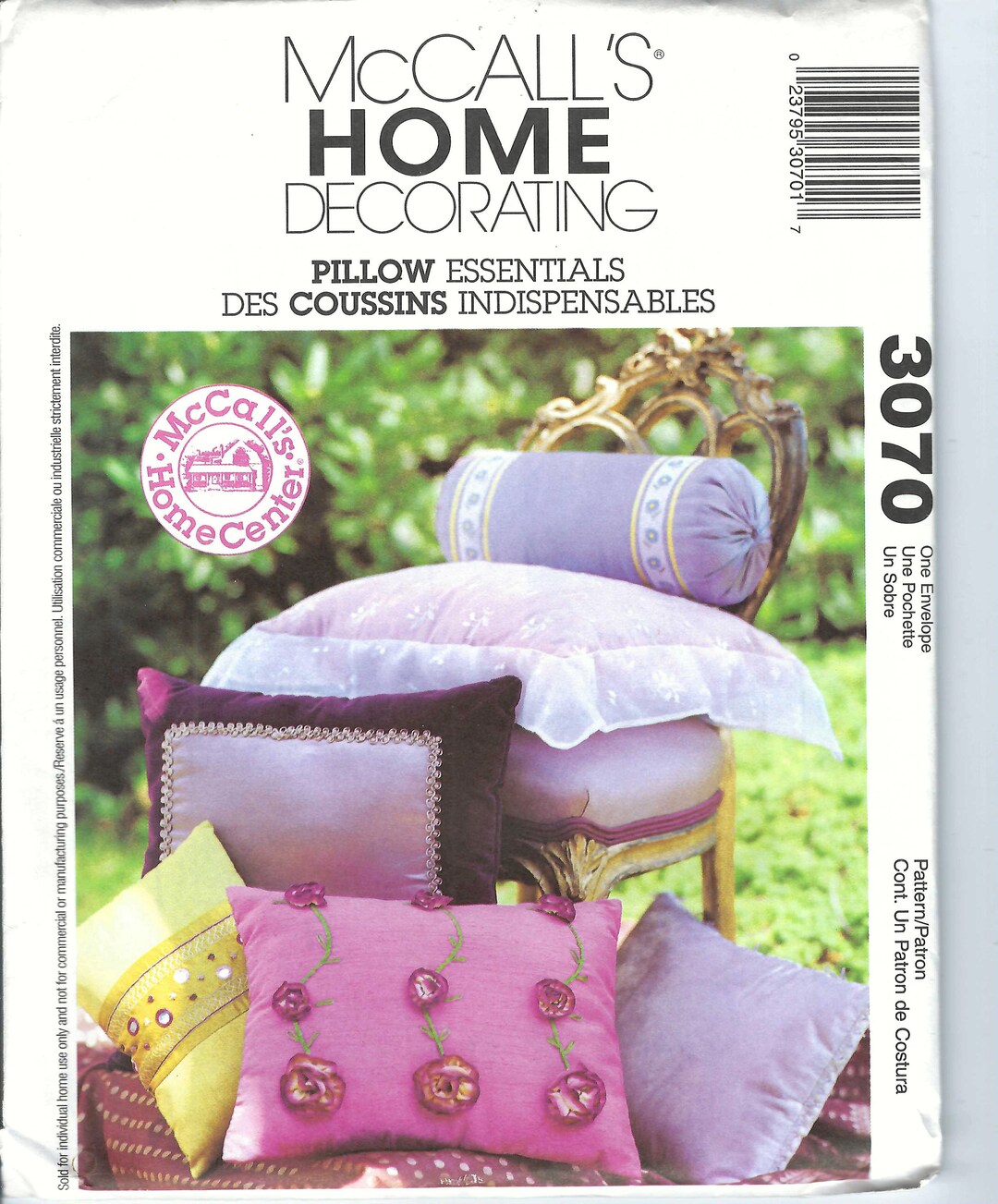 Uncut Mccalls Sewing Pattern Home Decorating Sewing Pattern 3070 ...