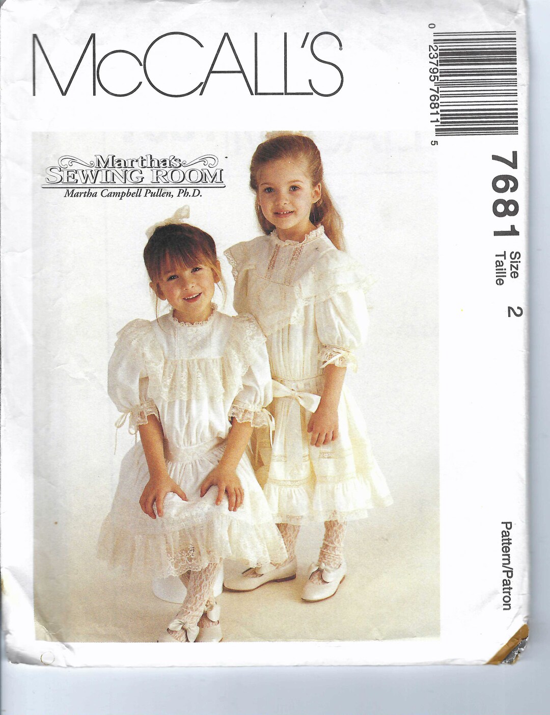 Uncut Vintage Mccalls Sewing Pattern 7681 Martha's Sewing Room Girls ...