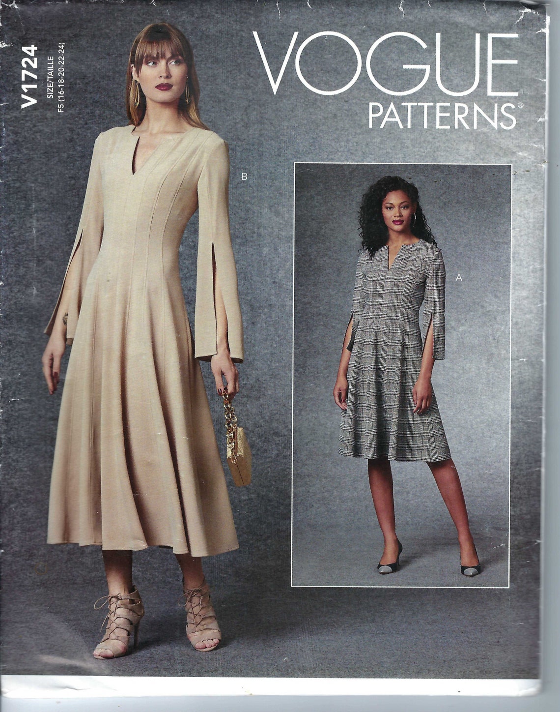 Uncut Vogue Sewing Pattern Women's Dress, Princess Seam Dress Pattern ...