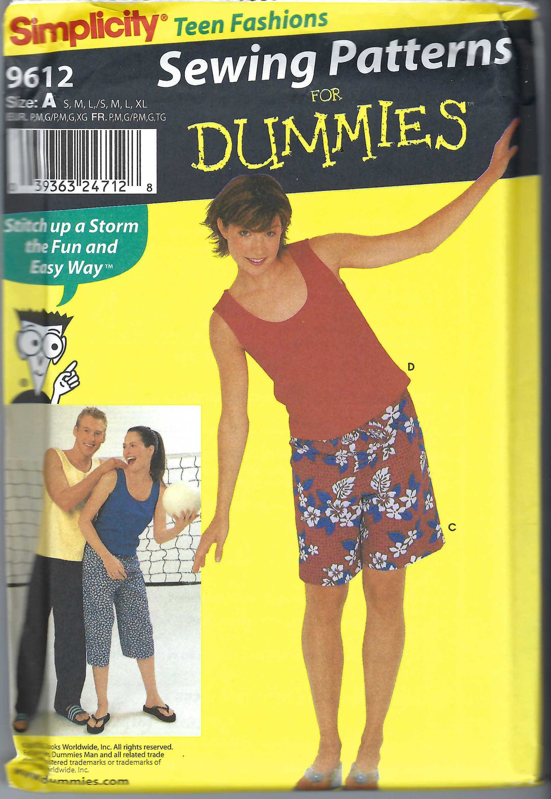 Uncut Simplicity Sewing Pattern 9612 Teen Fashions Sz S-XL Unisex Pants ...