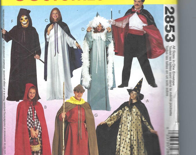 Uncut Vintage Mccalls Sewing Pattern 2853 Costumes Capes and Tunics ...