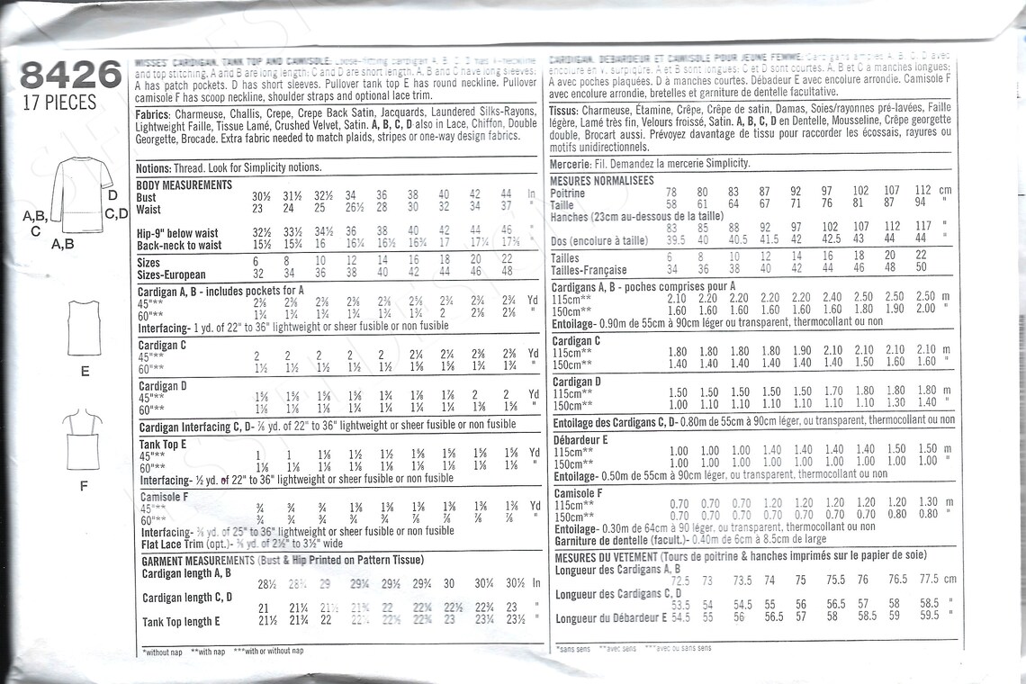 Uncut Vintage Simplicity Sewing Pattern 8426 6 Made Misses - Etsy