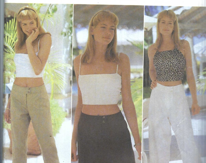 Uncut Vintage New Look Sewing Pattern 6763 Pants in 2 Lengths and Skirt ...