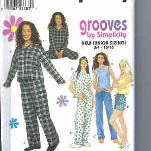 UNCUT Vintage Simplicity Sewing Pattern 672 602 8911 Teens' Pajamas ...