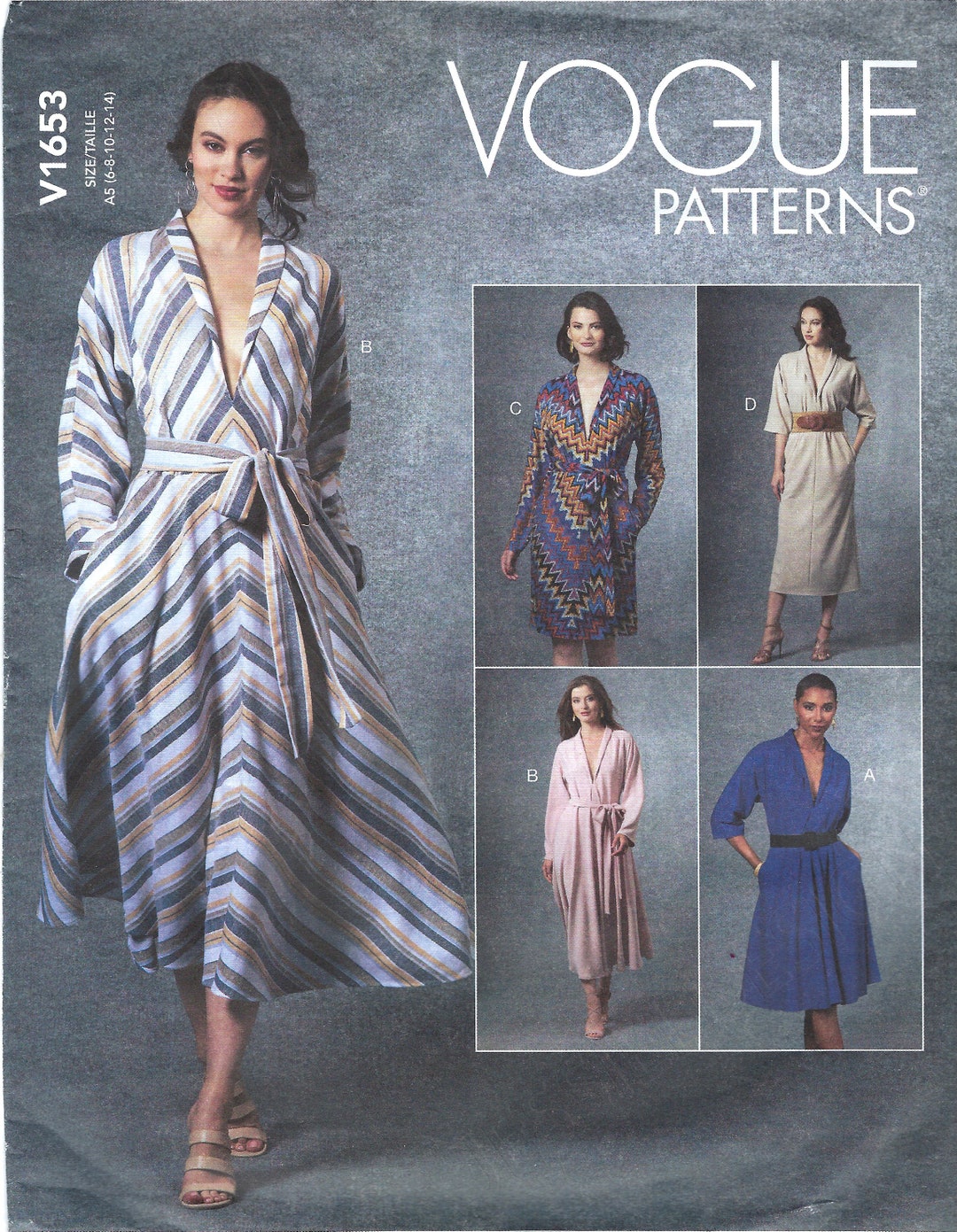 Uncut Vogue Sewing Pattern 1653 Misses' Dress Size 6-8-10-12-14 14-22 ...