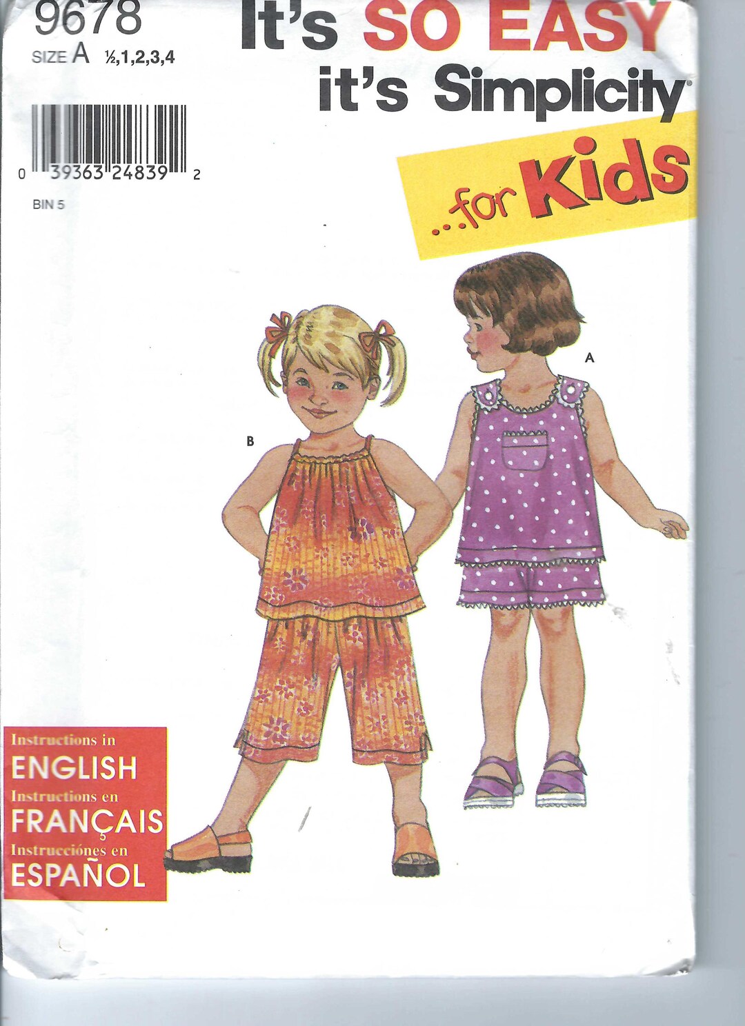 Uncut Simplicity Sewing Pattern 2001 Simplicity 9678 It's so Easy for ...