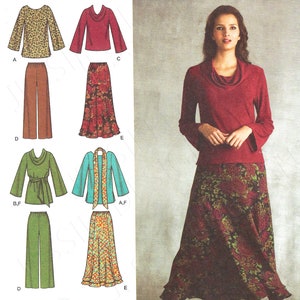 Uncut Simplicity Sewing Pattern 3568 Misses Top, Skirt, Pants and Scarf ...