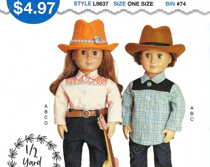 Uncut Mccalls Sewing Pattern 9637 Clothes Hat and Belt for 18" Doll FF ...