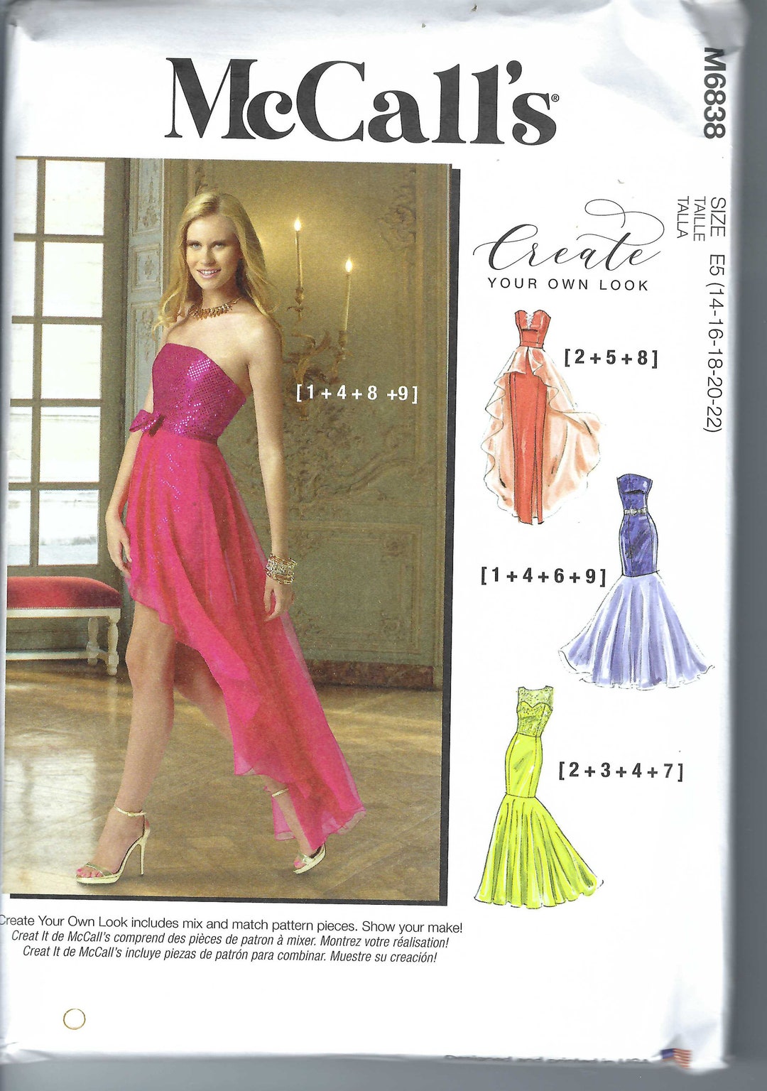 Uncut Mccalls Sew Sewing Pattern Womens Evening Dress, Formal Dress ...