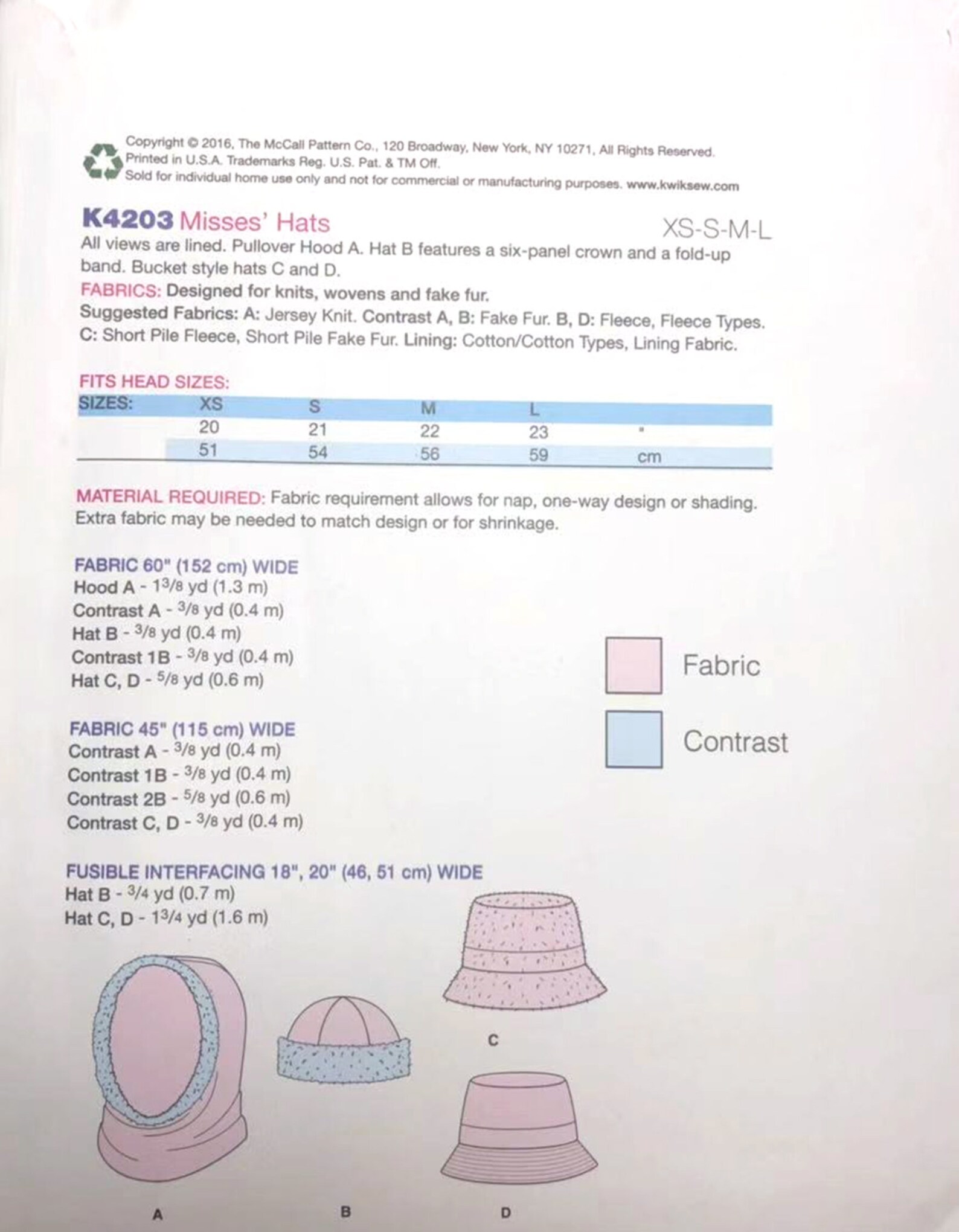 Uncut Kwik Sewing Pattern Sew K4203 Misses' Hood Beanie | Etsy