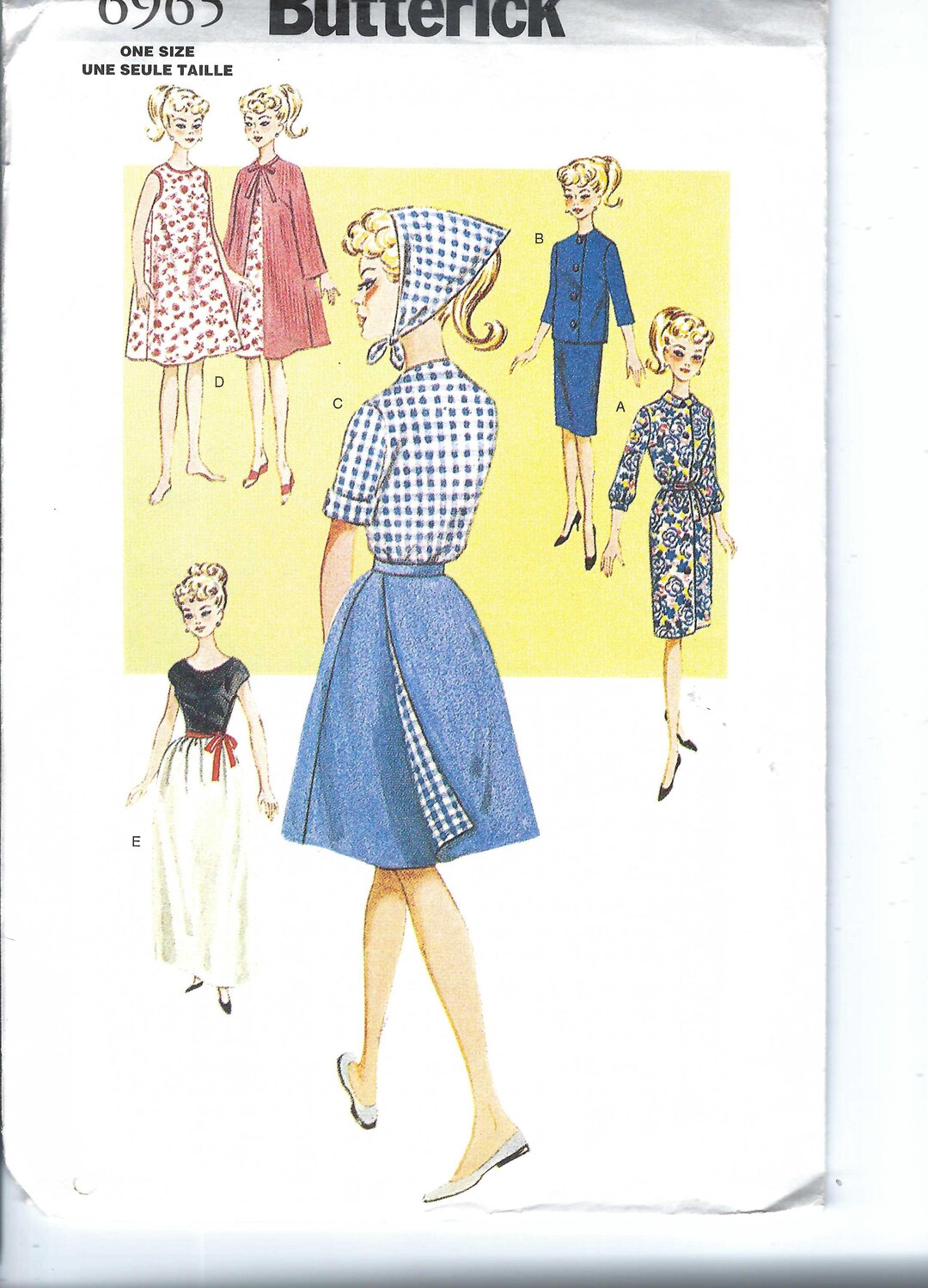 Uncut Butterick Sewing Pattern 6965 Butterick Retro 11-1/2" Fashion ...
