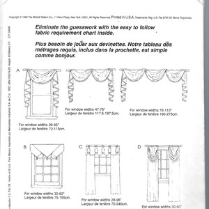 Uncut Mccalls Sewing Pattern 2019 Valances and Curtains by Sue Sampson ...