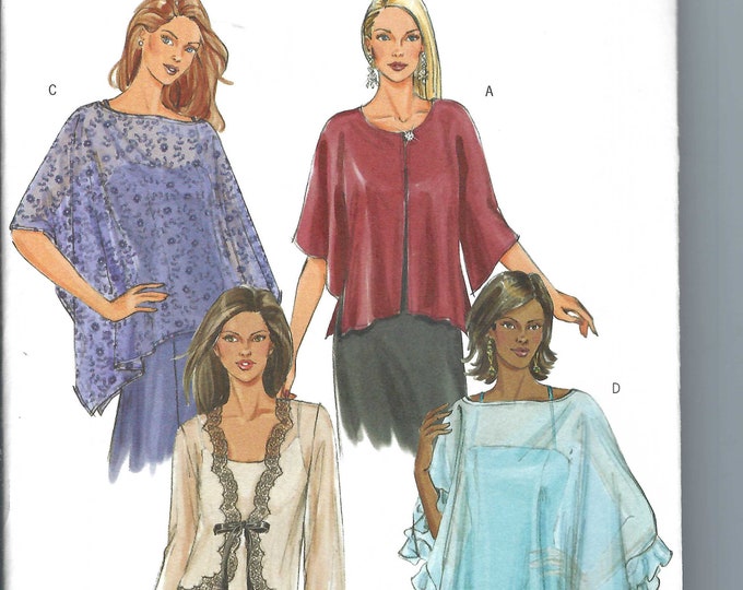 Uncut Butterick Sewing Pattern 4459 Poncho Shrug BOHO Misses Size XS-M ...