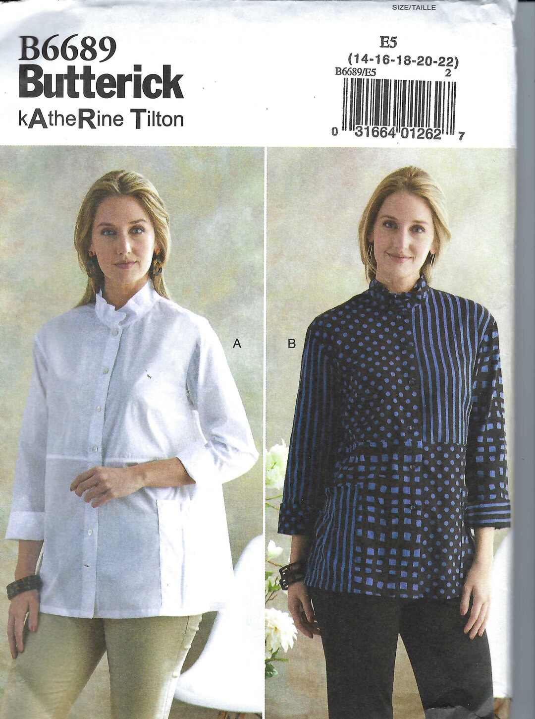 Uncut Butterick Sewing Pattern Women's Tops, Button Front Tops ...