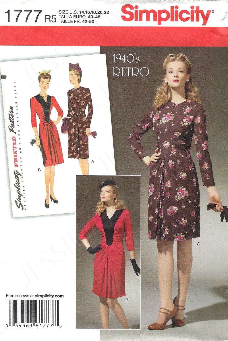 Uncut Simplicity Sewing Pattern 1777 Retro Pattern Womens Semi - Etsy