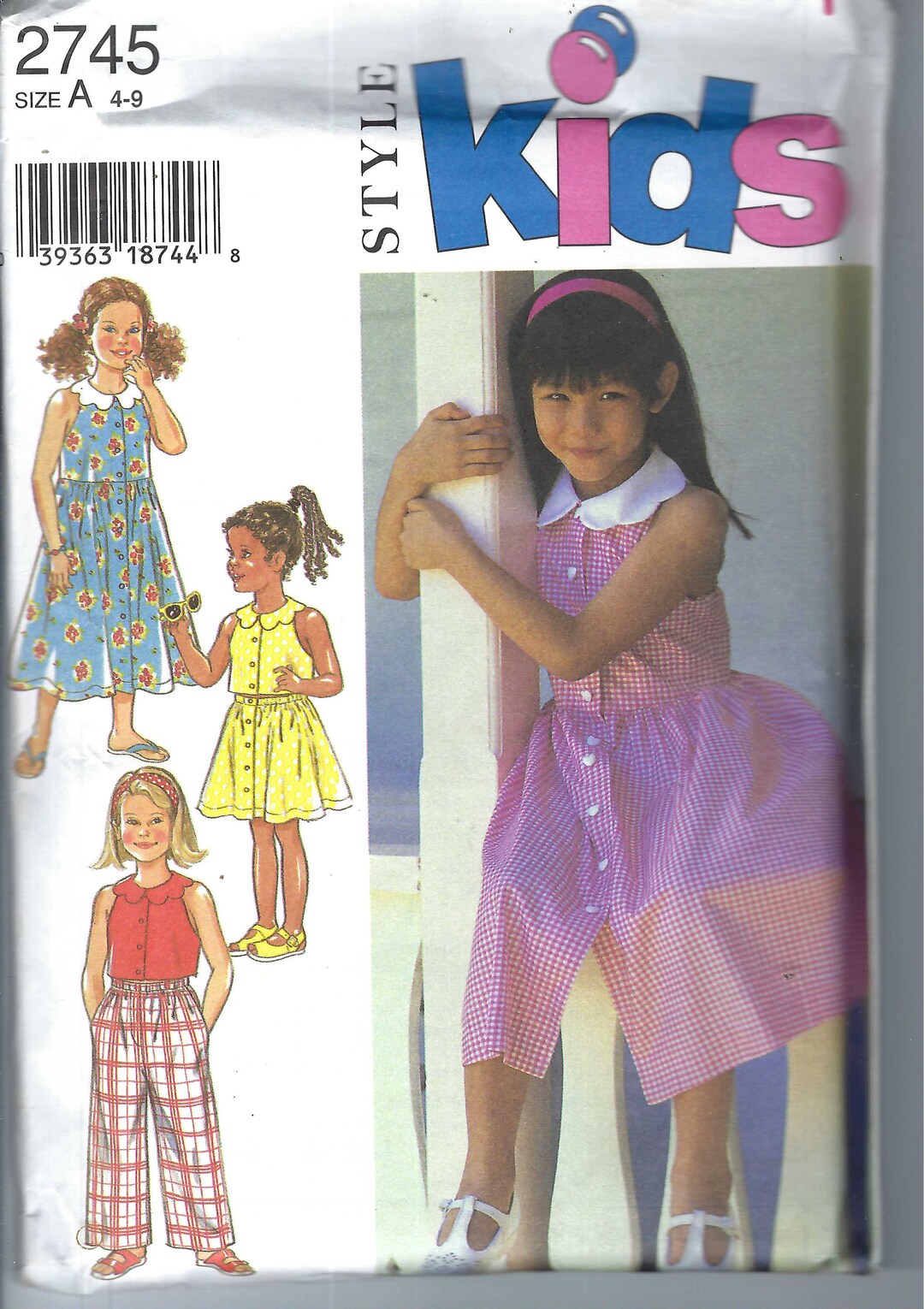Rare Uncut Vintage Simplicity Sewing Pattern 2745 Girl's Summer Sun ...