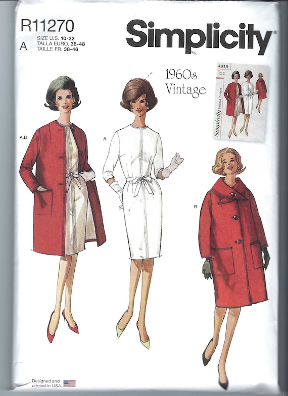 Uncut Simplicity Sewing Pattern 11270 9447 Misses Dress Coat - Etsy