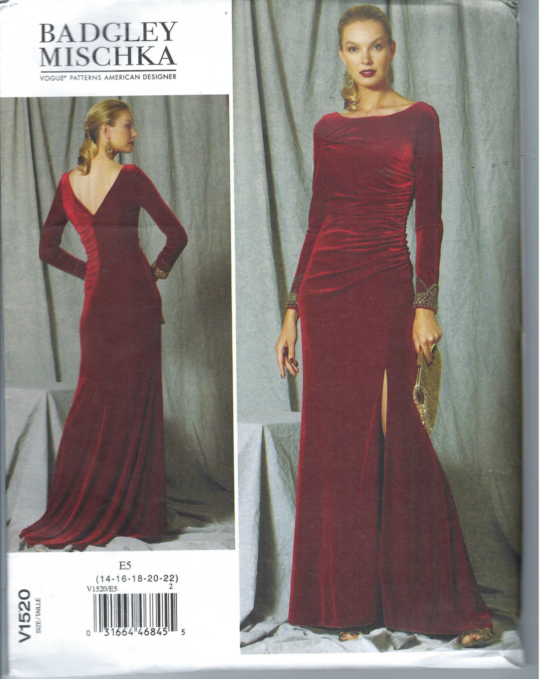 Uncut Vogue Sewing Pattern Women's Knit Dress, Formal Dress, Evening ...