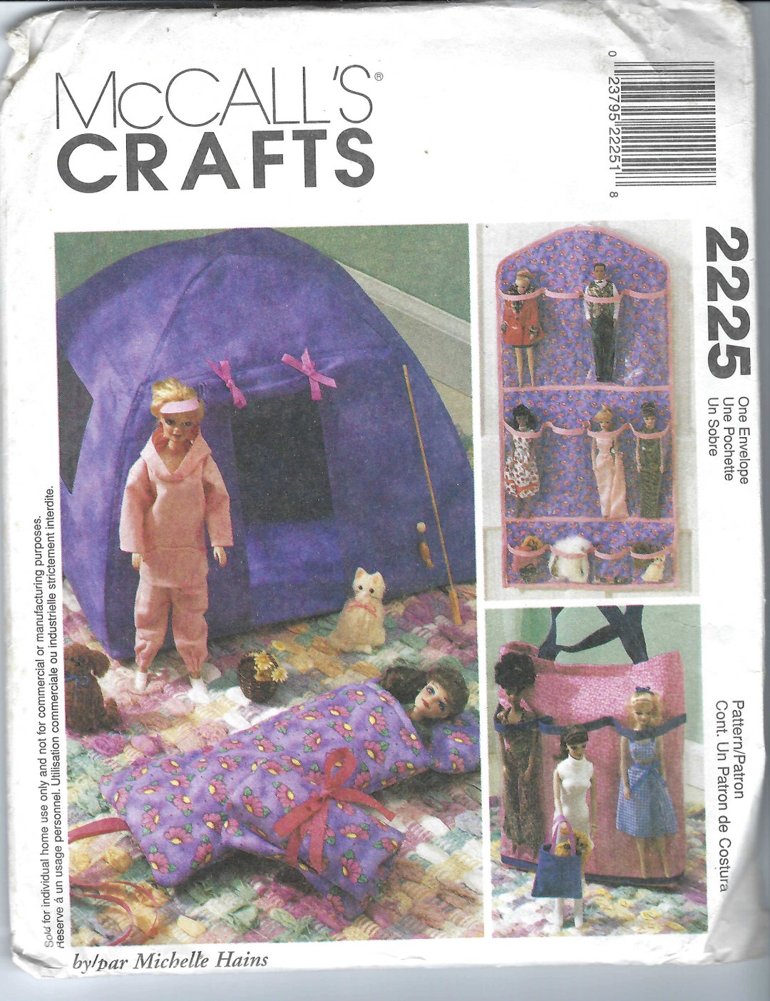 Uncut Mccalls Sewing Pattern 2225 Fashion Doll Organizer and ...