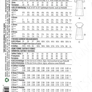 Uncut Simplicity Sewing Pattern 10692 10503 S9102 9102 Misses' Caftan ...