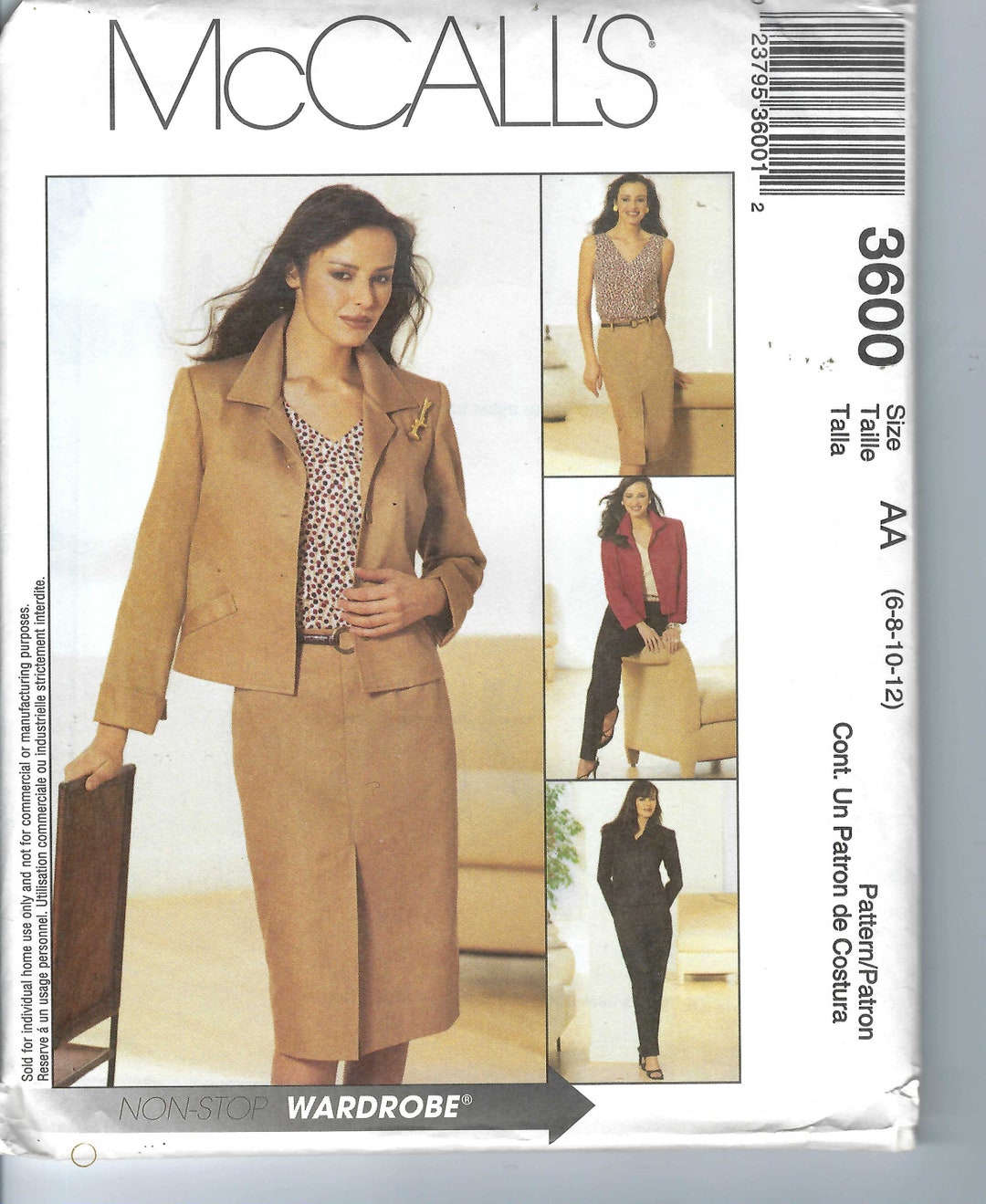 Uncut Mccalls Sew Sewing Pattern 3600 Wardrobe Sleeveless Shell Top ...