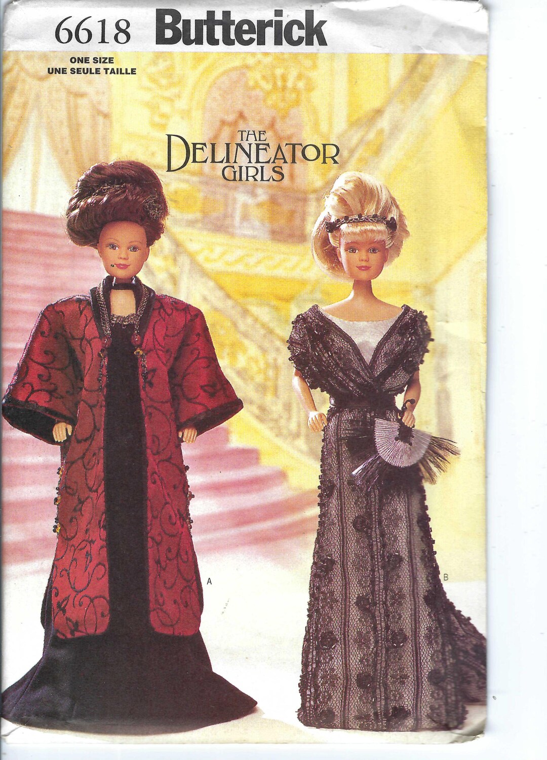 Uncut Butterick Sewing Pattern 6618 the Delineator Girls Doll Clothes ...