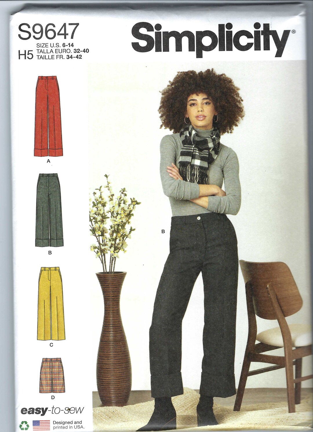 Uncut Simplicity Sewing Pattern 9647 Misses' Pants and Shorts Size 6-14 ...