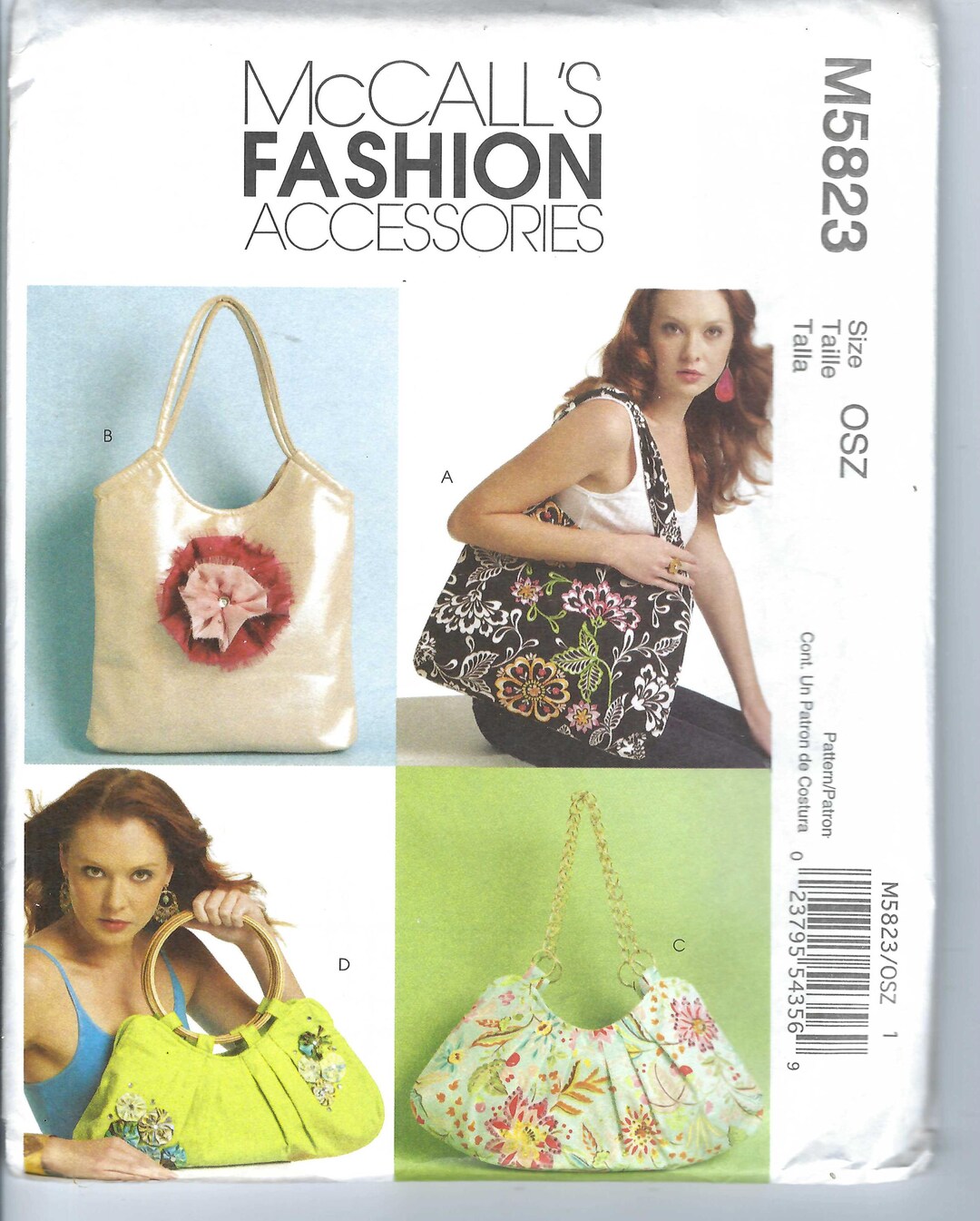 UNCUT Mccall's Sewing Pattern Bags by Mccall's Fashion Accessories 5823 ...