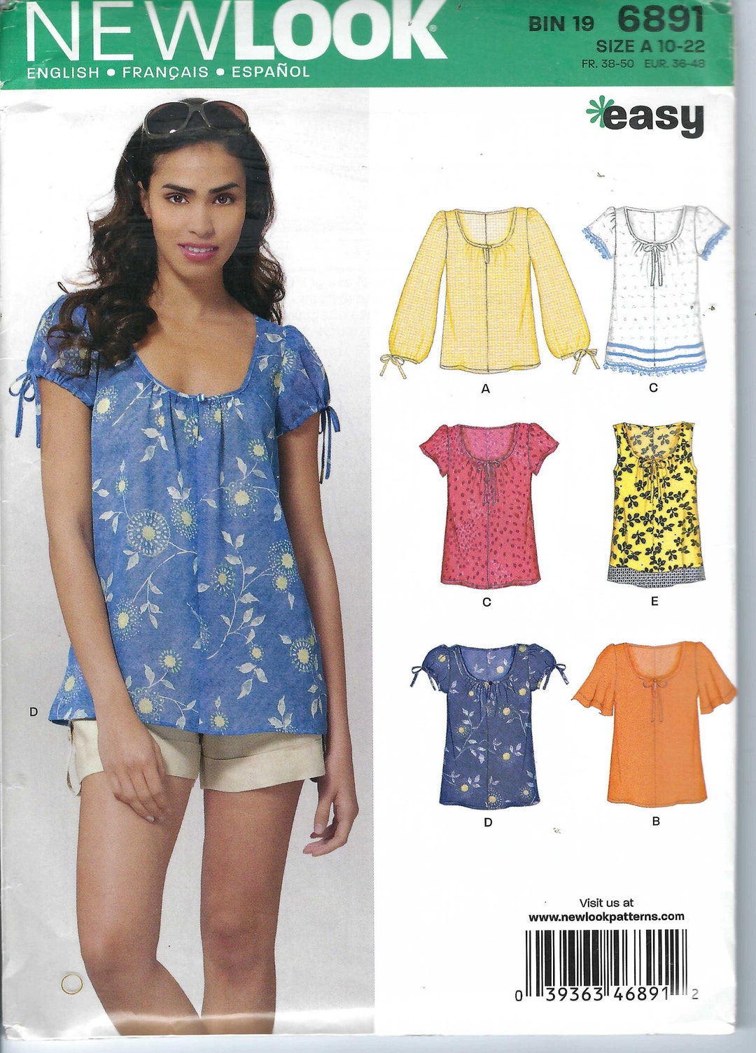Uncut New Look Sewing Pattern Womens Tops in Misses Sizes, Spring ...
