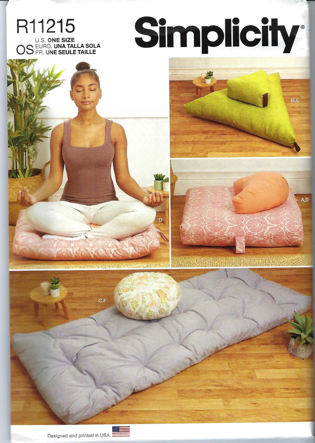 UNCUT Simplicity Sewing Pattern Yoga Exercise Meditation Cushions ...