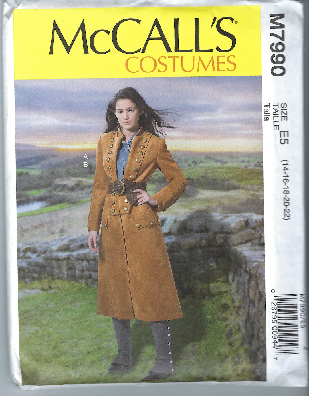 Uncut Mccalls Sewing Pattern 7990 Misses Historical Costumes - Lined Coat and Spats Sewing ...