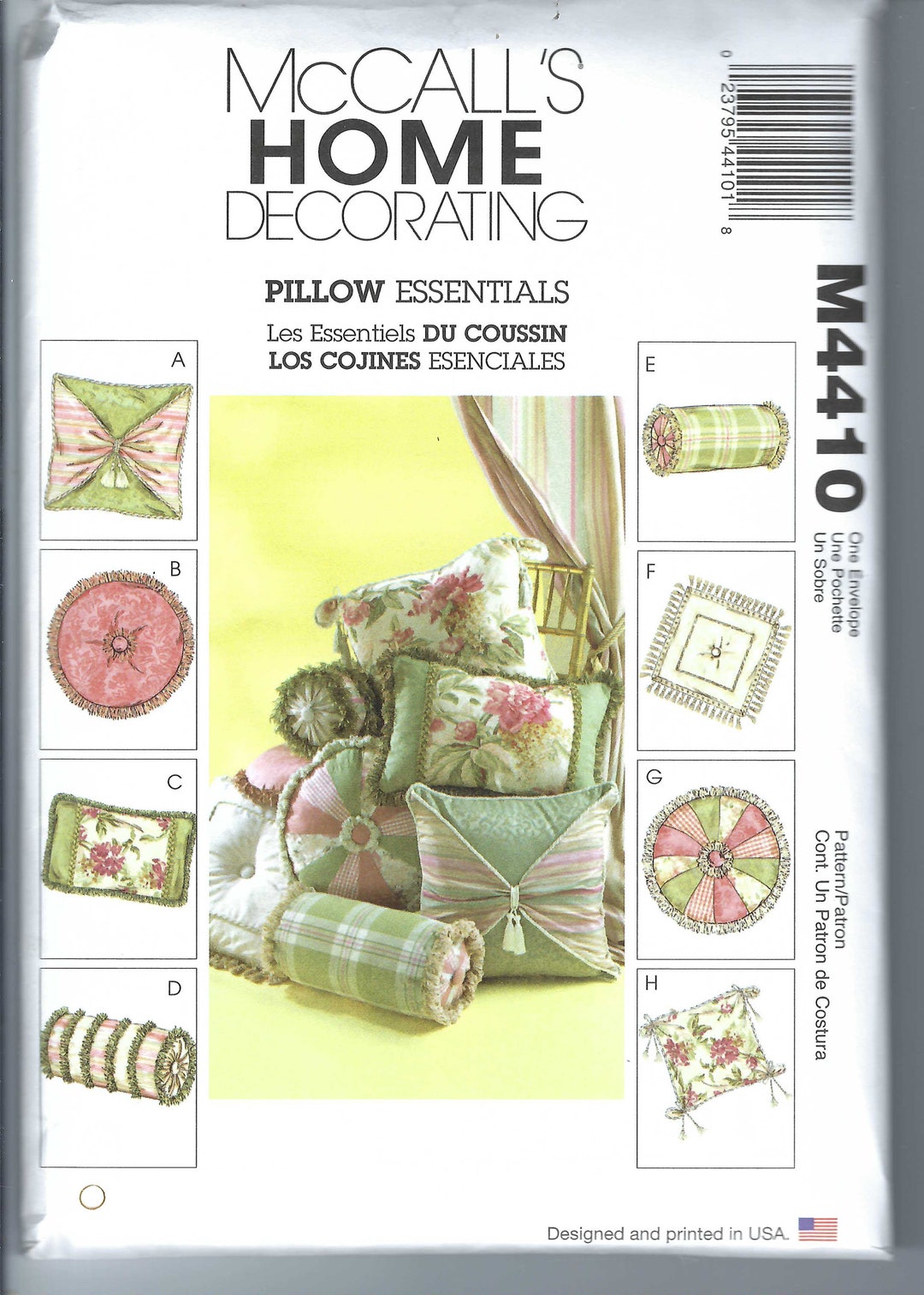 Uncut Mccalls Sewing Pattern 4410 - Home Textiles - Pillows - Neck ...