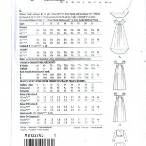 UNCUT Sewing Pattern Mccalls 8132 Empire Napoleonic Era Circa 1795-1825 ...