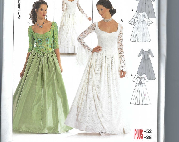 Uncut Burda Sewing Pattern 8198 Miss Weddinge Formal Dress Sz 10-26 ...