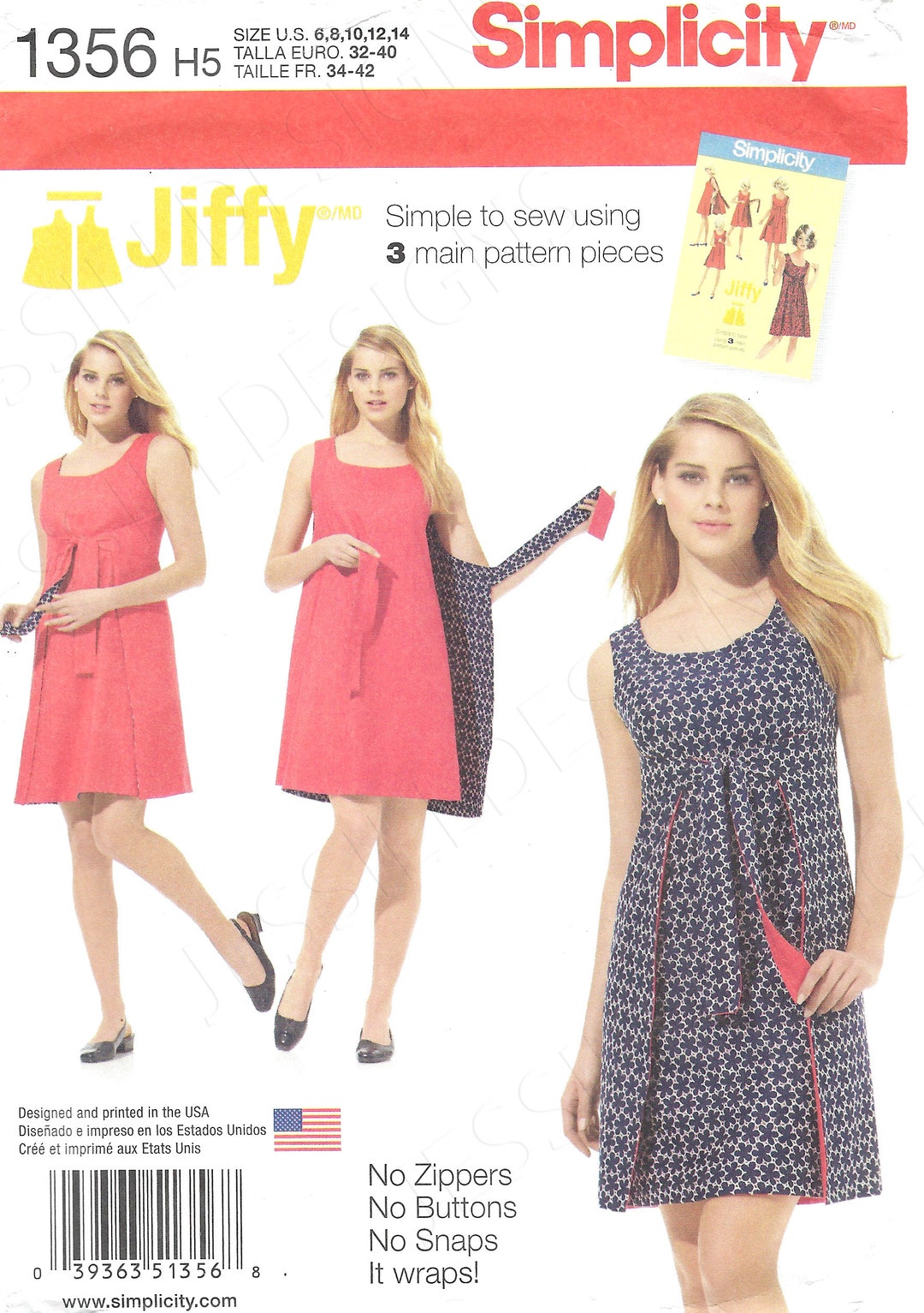 Uncut Simplicity Sewing Pattern 567 0587 1356 Sewing Pattern Dress Size ...