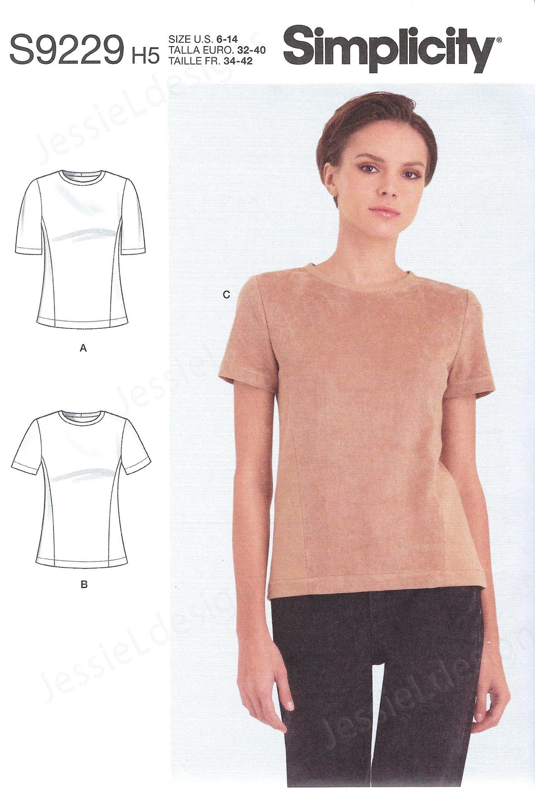 Uncut Simplicity Sewing Pattern 10935 9229 Misses' Knit Tee Shirt Size ...